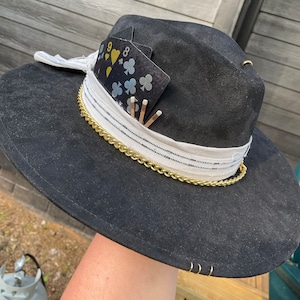 Hand Burned Wide Brim Fedora Western, Cowgirl, Lainey Wilson, Boho, Hippie, Sunflower, Floral ...