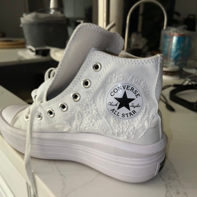 Custom Sneakers Embroidered/ Ghost Embroidered Converse/ Halloween ...