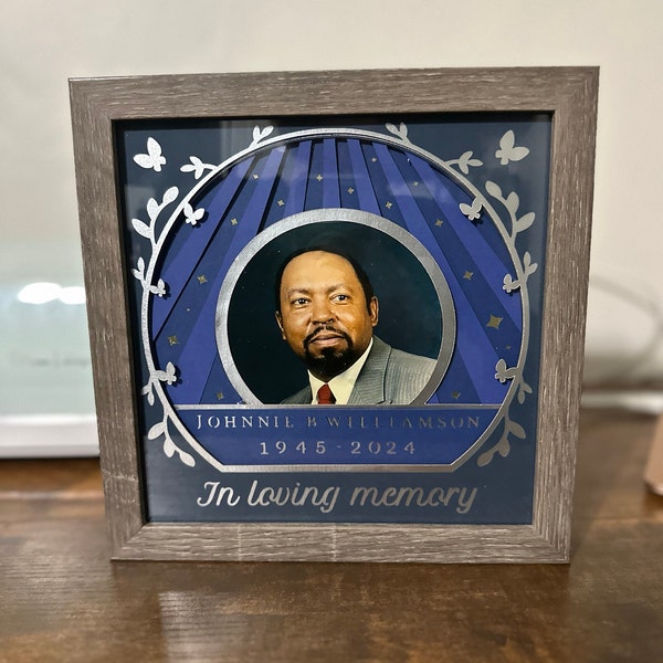 3D Memorial in Loving Memory Shadow Box, Customizable Gift, Custom ...