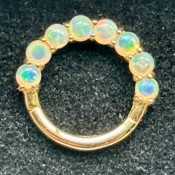 14k Solid Gold Labret Piercings, Opal Labret Piercing, Solid Gold ...