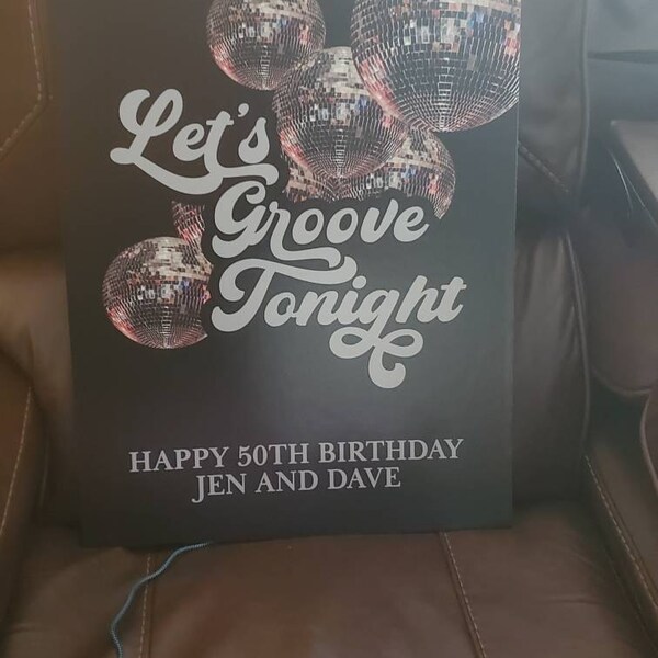 Groovy Disco Sign, Disco Party Welcome Sign, Lets Groove Birthday Party ...