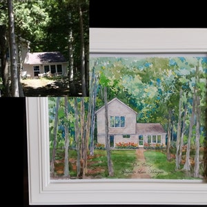 House Warming Gift Custom House Drawing Home Drawn House Portrait Hand ...