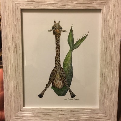 Mer-raffe Print Mermaid Giraffe Ocean Gift for Mermaid Lover Gift for ...