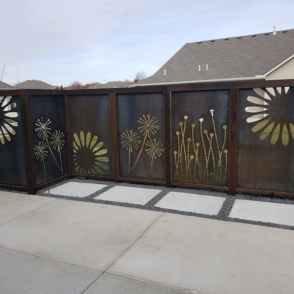 CUSTOM Made Corten Steel Privacy Panels - Etsy