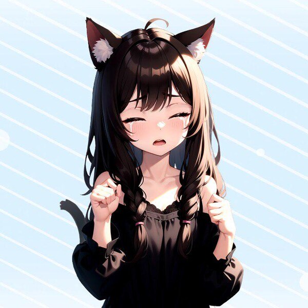 PngTuber, Weiße Katze Neko Girl 2d Vtuber / Vorgefertigtes & Presetup ...