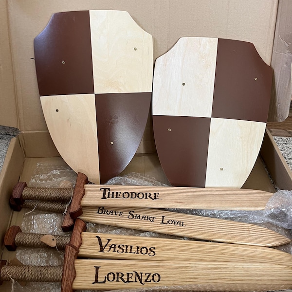 Personalized Wooden Sword, Knight Sword for Boys, Child Birthday Gift ...