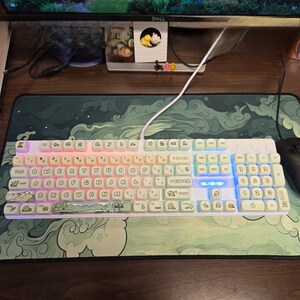 Kawaii Gaming Anime Chiikawa Usagi Inspired Keycaps PBT 132 Set MOA ...