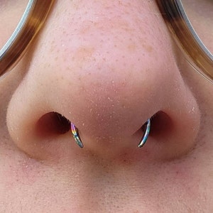 HALF GOLD / SILVER 4G, 5G, 6G, 7G, 8G, 10G, or 12G Anodized Astm F136 ...