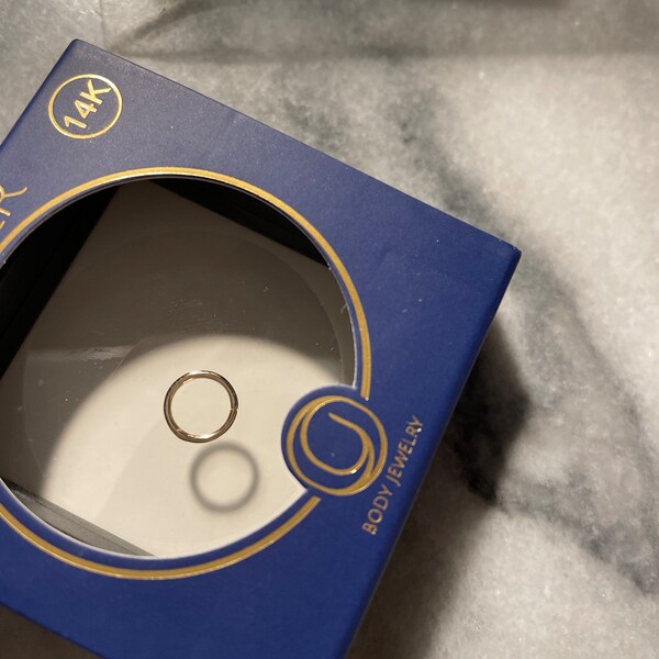 14K Solid Gold Hinged Clicker Hoop Huggie Hoop/cartilage Earring/conch ...