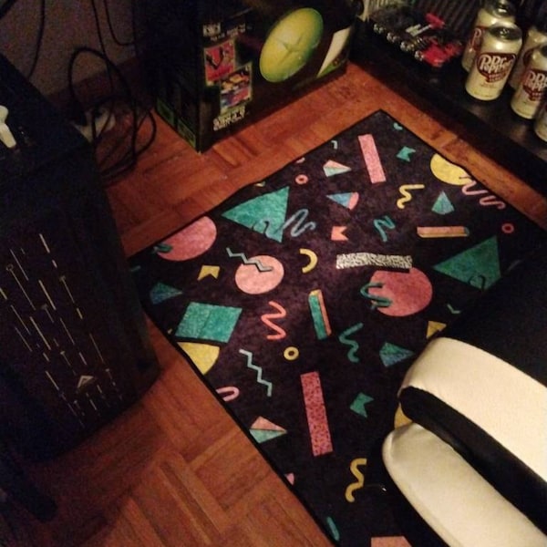 Retro Arcade Carpet, Colorful Trippy Area Rug, 80s 90s Accent Floor Mat ...