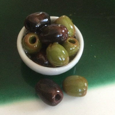 Miniature OLIVES BOWL 1/6 or 1/4 Scale, Dollhouse Food, Playscale Tapas ...