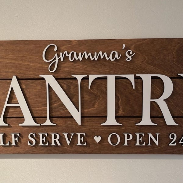 Pantry Sign, Custom Kitchen Sign, Personalized Pantry Sign, Custom Wood ...