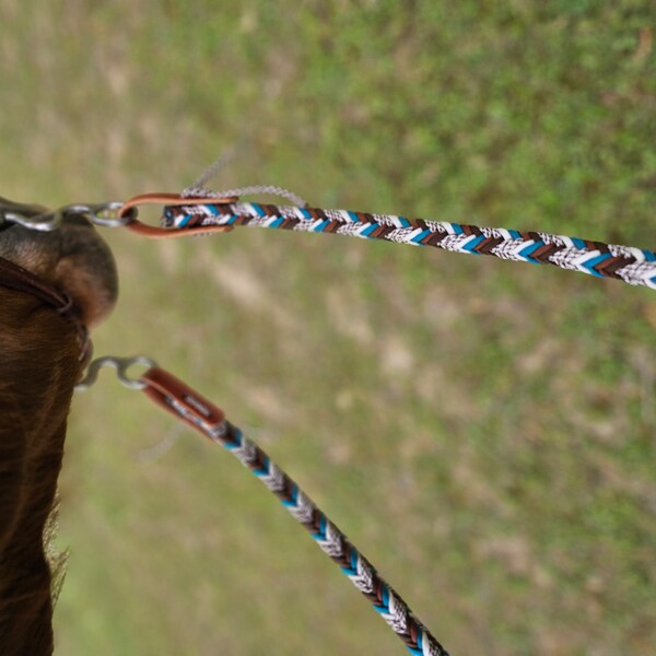 Paracord Loop Reins, 9 Ft. Length, Leather Water Tie End, Attaches to ...