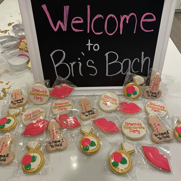 Personalized Penis Cookies, Bachelorette, Bride-to-be, Bridal Party ...
