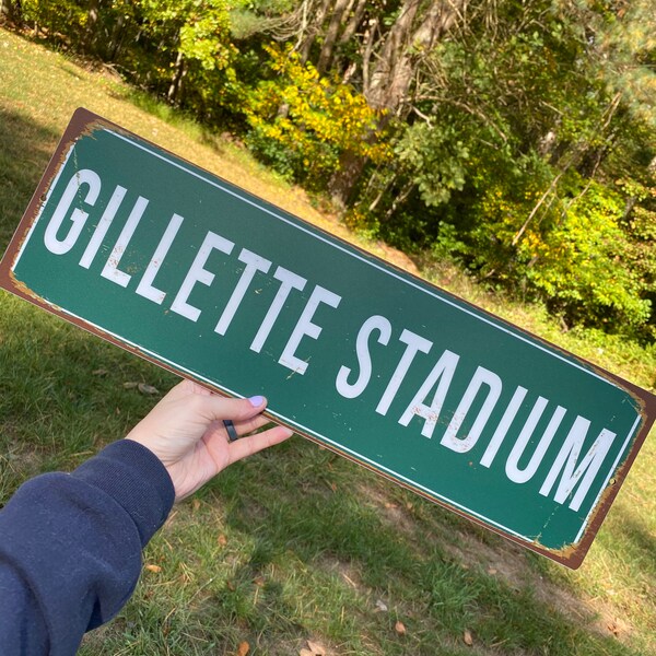 GILLETTE STADIUM Signs, Vintage Style Gillette Stadium Sign, Home of ...