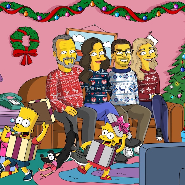 Simpsons Portrait, Custom Family Portrait, Funny Cartoon Portrait Gift ...