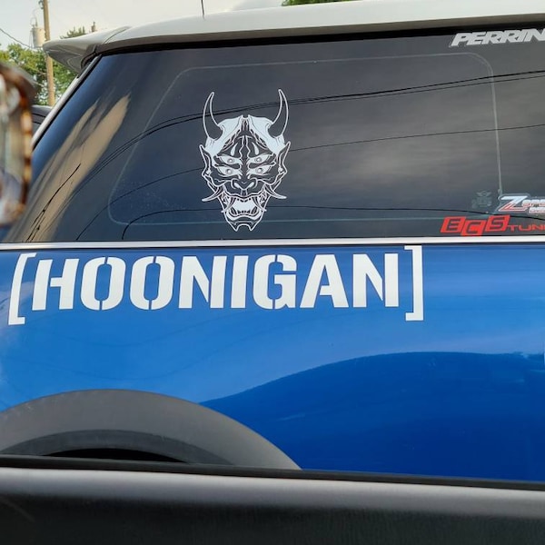 Hannya Mask Japanese Decal Sticker / Drawn by Hand / Window Body ...
