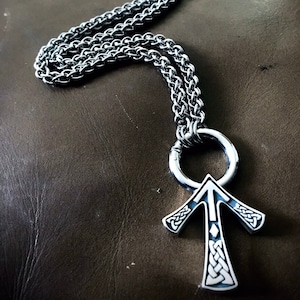 Tyr Rune Pendant Silver Viking Amulet Tiwaz Rune Pendant - Etsy