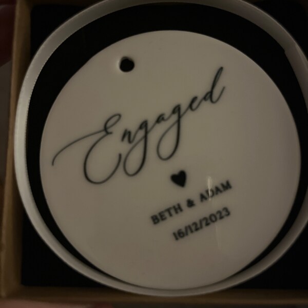 Engagement Gift | Engaged Ceramic Hanging Keepsake | Personalised ...