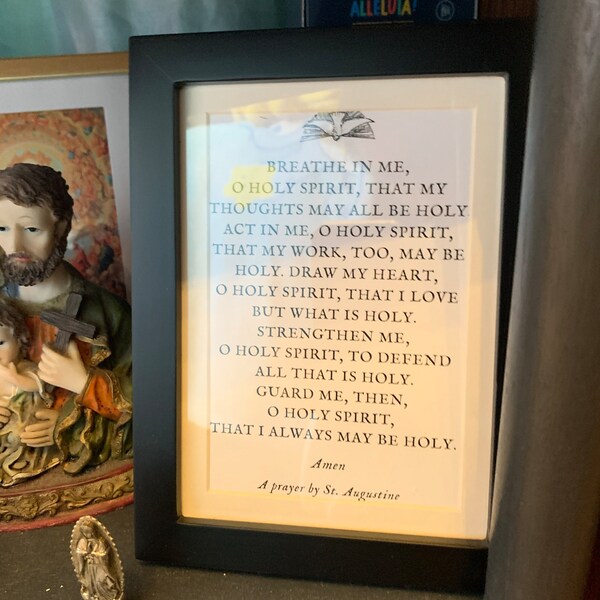 Holy Spirit Prayer by St Augustine, Catholic Home Print, Pentacost ...