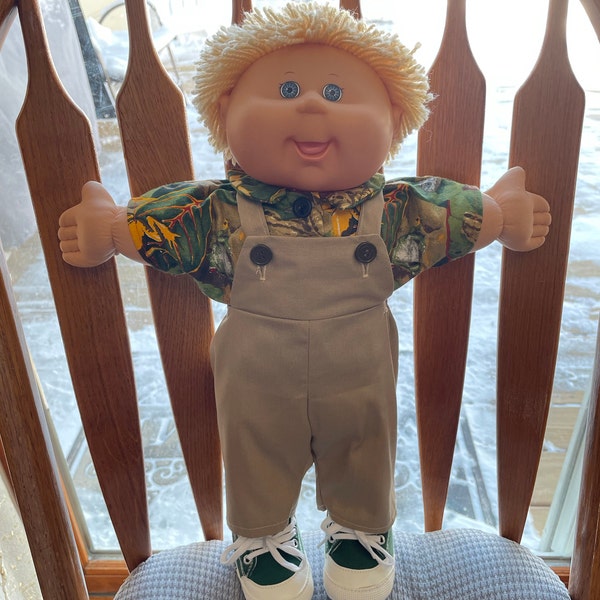 Two Piece Cotton Shirt and Overalls for Cabbage Patch Boy or Girl - Etsy