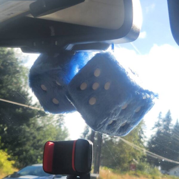 Retro Fluffy Cute Dice for Car Rearview Mirror Hanging Dice Decoration ...