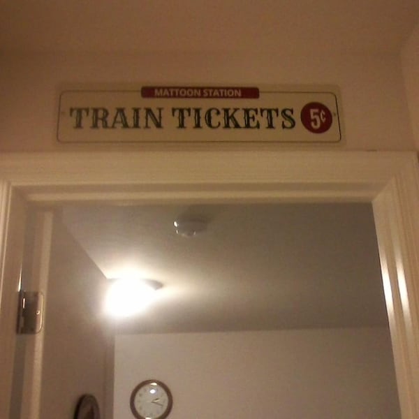 Train Tickets Sign, Personalized Station 5 Cents Sign, Custom Family ...