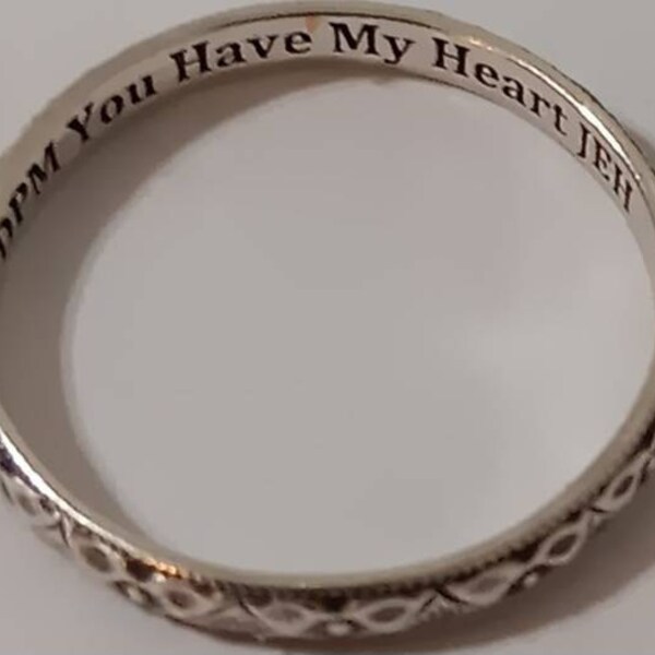 Personalized Ring Secret Message Ring Sterling Silver Ring Diamond ...