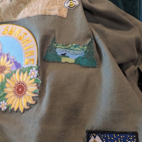 Lake Scene With Loon and Forest Embroidered Iron on Patch - Etsy