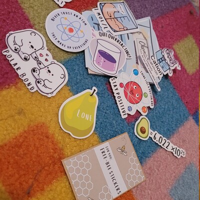 Chemistry Pun Stickers Science, Chemistry, Orgo, Pre-med, Biology Water ...