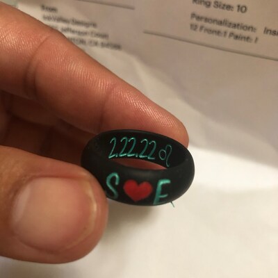 Personalized Engraved Silicone Ring 8MM Wedding Band for Men and Women ...