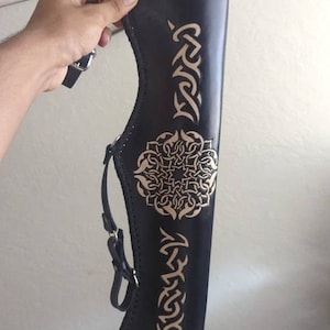 Real Leather Side Quiver With Phoenix Motif / Archer Equipment ...