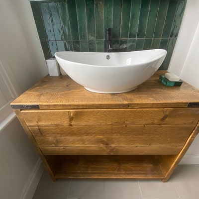 GLASGOW DOUBLE Bathroom Furniture Bathroom Cabinet Rustic Vanity ...