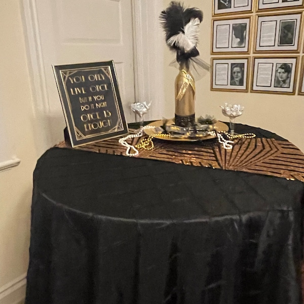 Roaring 20s Decorations Table Runner, 1920s Decor, Gatsby Theme, Black ...