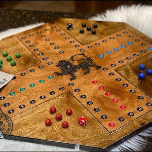 Wooden Carbles Board Game With Dice and Marbles Free - Etsy