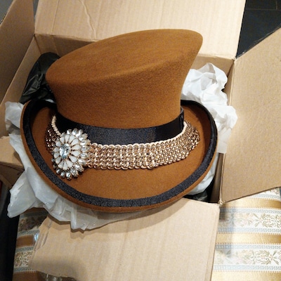 Asymmetric Top Hat, Top Hat, Topper Hat, Edwardian Top Hat, Victorian ...