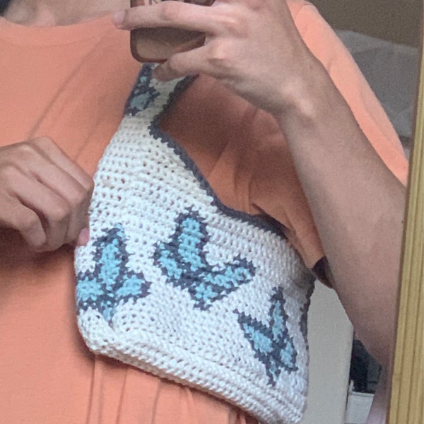 Crochet Bag Pattern - Crochet Purse Pattern - Crochet Butterfly Bag ...