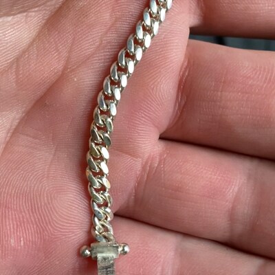 Exquisite Sterling Silver 1830 Pave Cut Figaro Link Chain Necklace ...