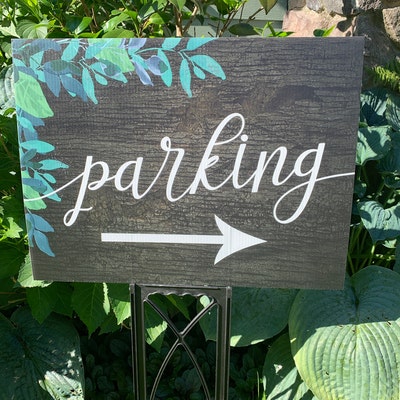 Wood Wedding Parking Sign, Wooden Parking Sign, Rustic Parking Sign ...