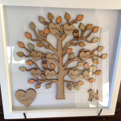 Large Family Tree Picture Box Frame Personalised up to 35 - Etsy