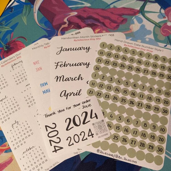 Square Neutral Color Date Number Stickers for Planner, Cute Calendar ...