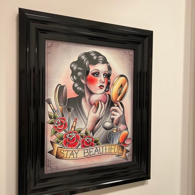 Old School Flapper Tattoo Flash - Etsy