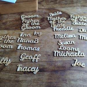 Wooden Place Names Settings Wedding Names Wedding Reception Natural ...