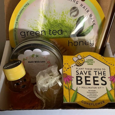 Bee Gift Box With Soap and Honey, Honey Bee Sweet Themed Gift Basket ...