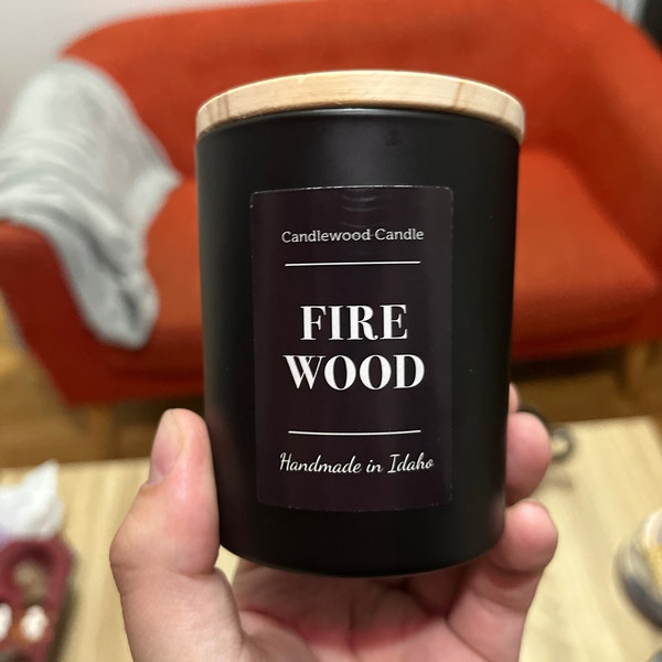 FIREWOOD - Crackling Wood Burning Fireplace Soy Wax Candle - Best ...