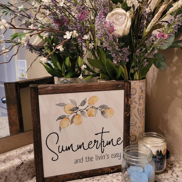 Summertime Sign, Lemon Decor, Wood Summer Sign, Summertime Decor ...
