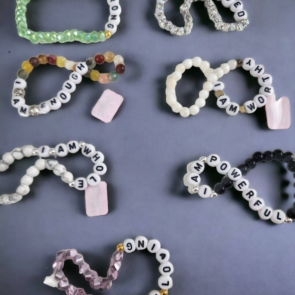 Alphabet Letter Kit- White Gold Letter Beads, 4x7mm Name Bracelet Beads ...