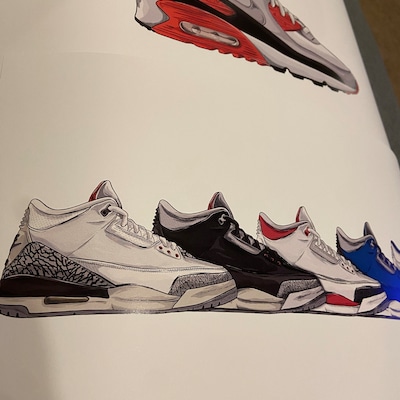 Air Jordan 4 Print Poster Air Jordan 4 OG Art Illustrated - Etsy