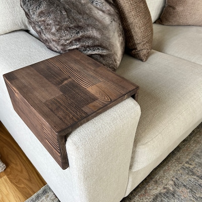 Modern Wood Armrest Table, Simple and Functional Couch Tray, Sofa Arm ...