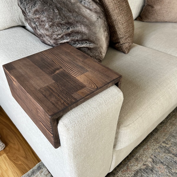 Modern Wood Armrest Table, Simple and Functional Couch Tray, Sofa Arm ...